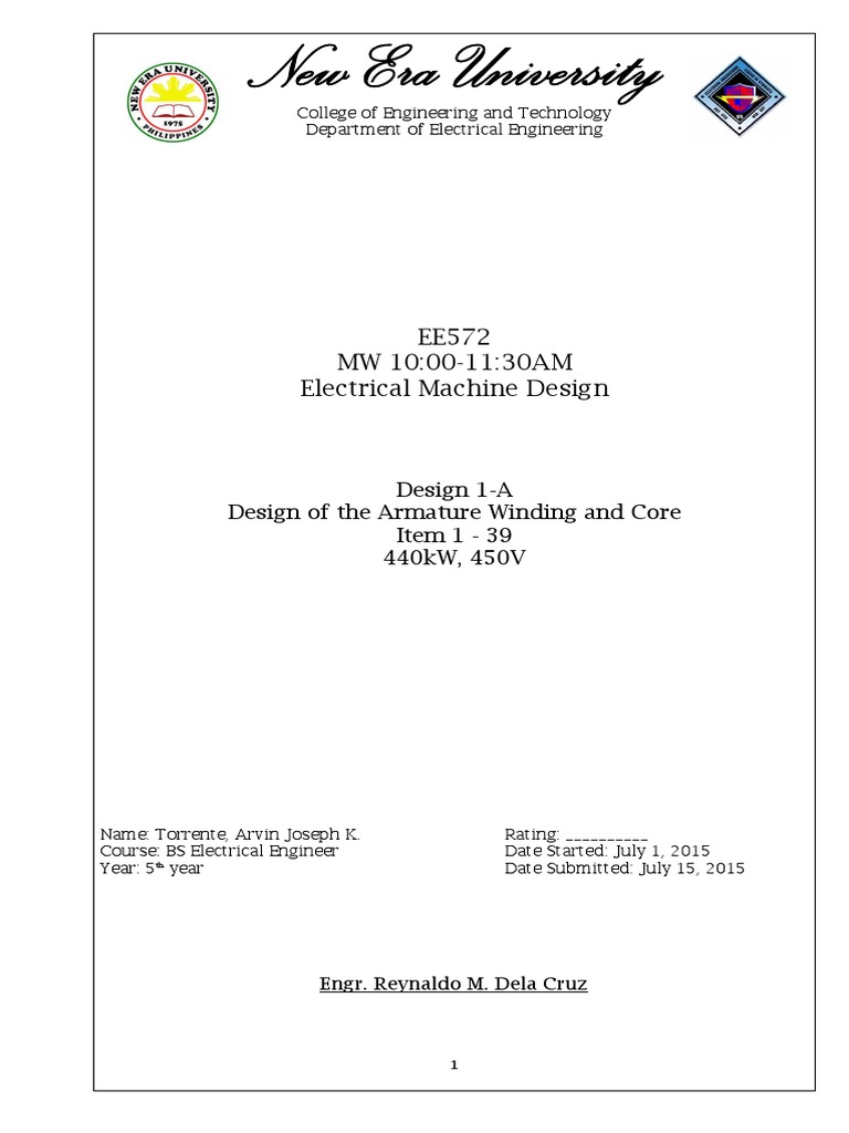 Electrical Machine Design | PDF | Electrical Resistance And Conductance ...