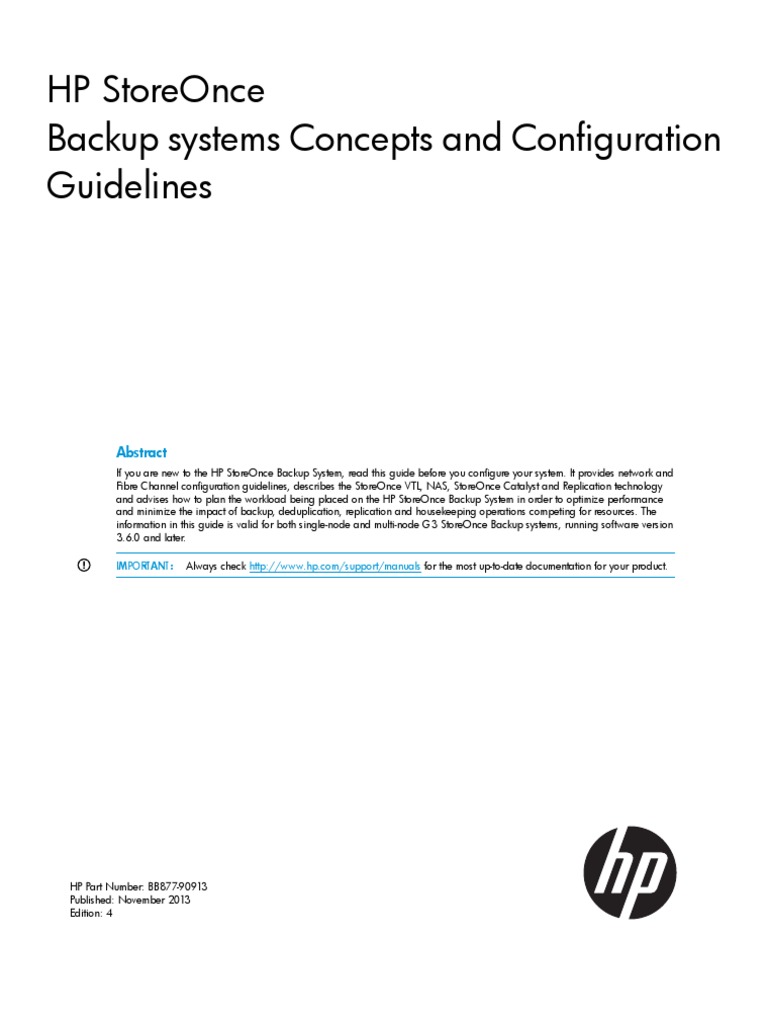 StoreOnce - Backup Systems Concepts and Configuration | PDF