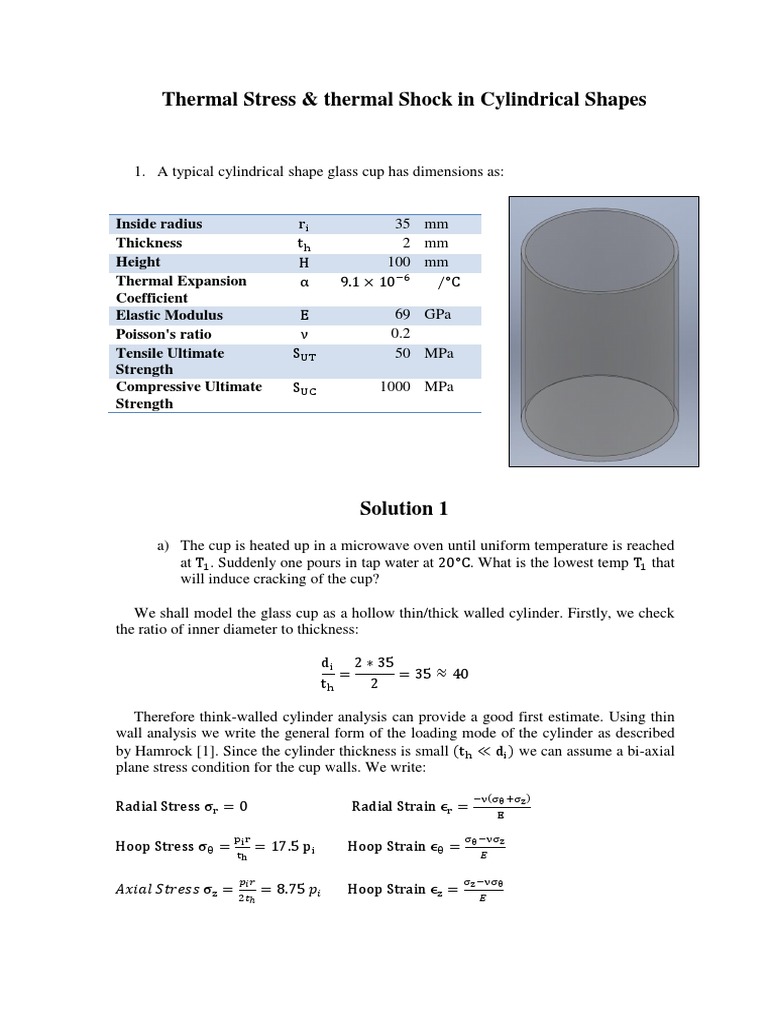 Thermal Stress Glass Cup Example | PDF | Stress (Mechanics ...