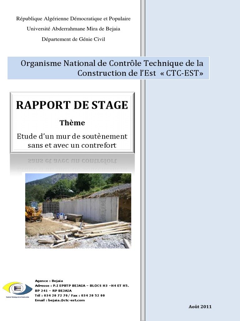 Rapport de Stage | PDF | Ingénierie civile | Génie du bâtiment