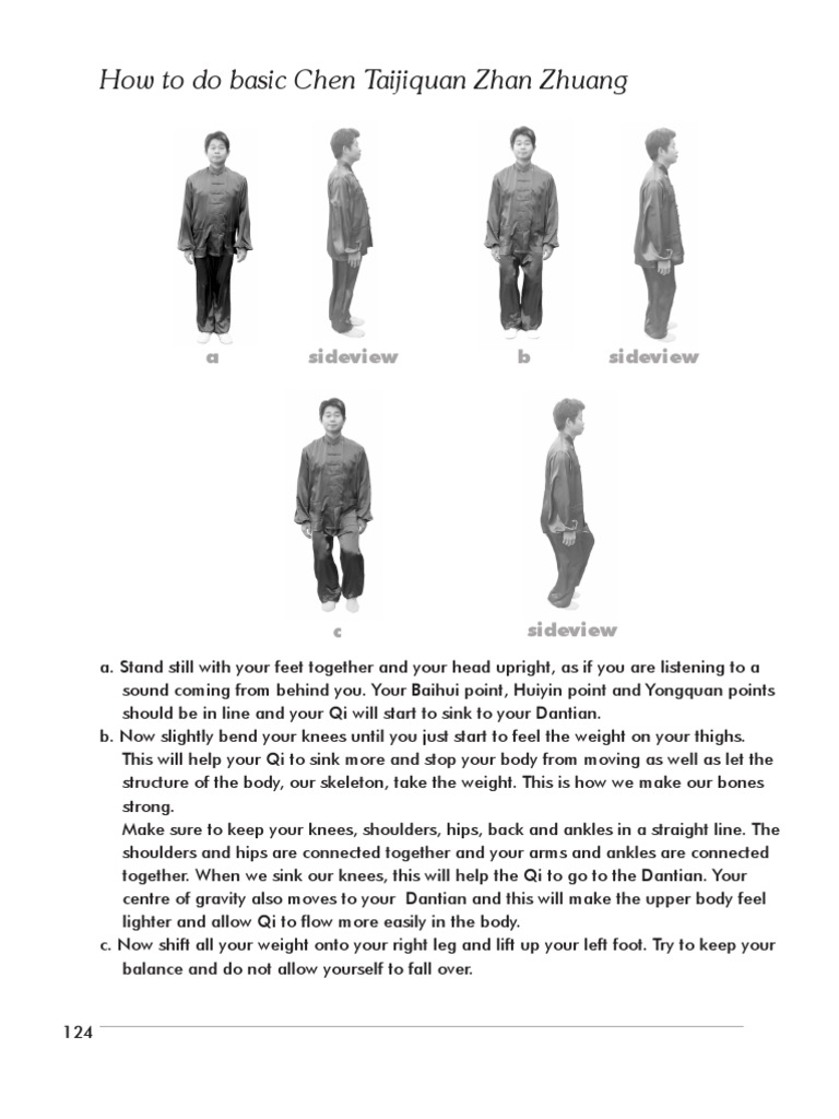 How To Do Basic Chen Taijiquan Zhan Zhuang | PDF | Tai Chi | Qigong