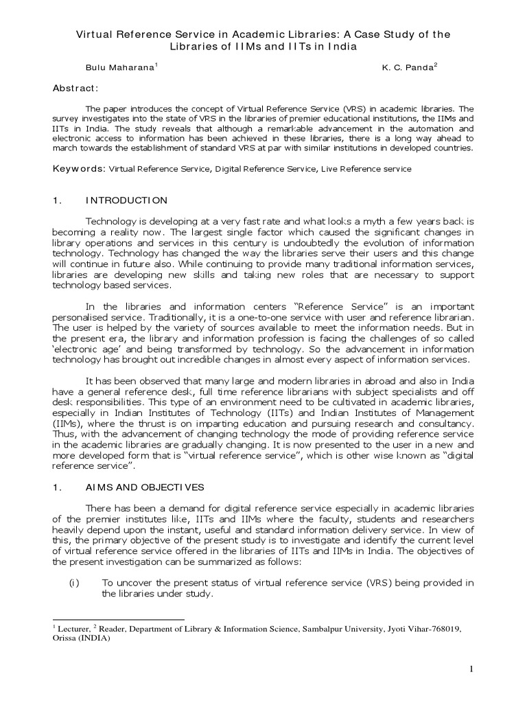 Virtual Reference Service | PDF | Librarian | Libraries