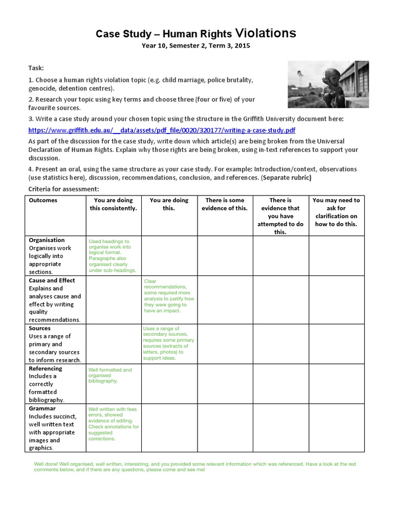 Case Study Assignment Example Case Study Rubric Academic 