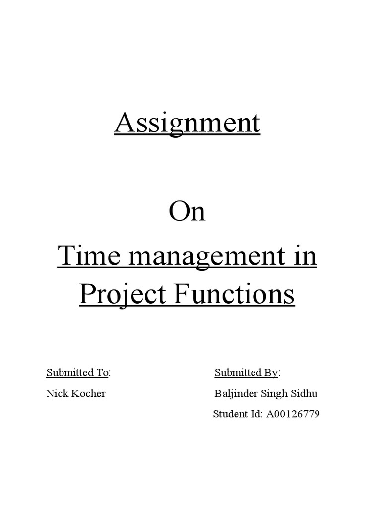 Assignment On Time Management in Project Functions | PDF | Leadership ...