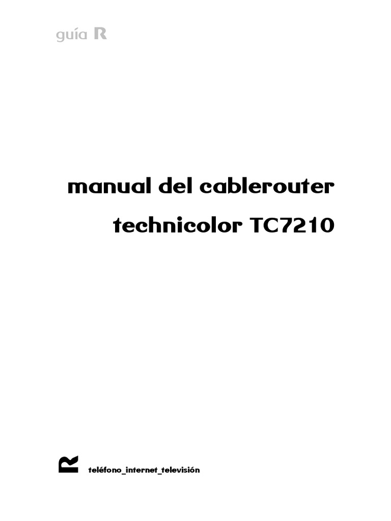 Guia Rapida Technicolor TC7210 | PDF | Wifi | Enrutador (Computación)