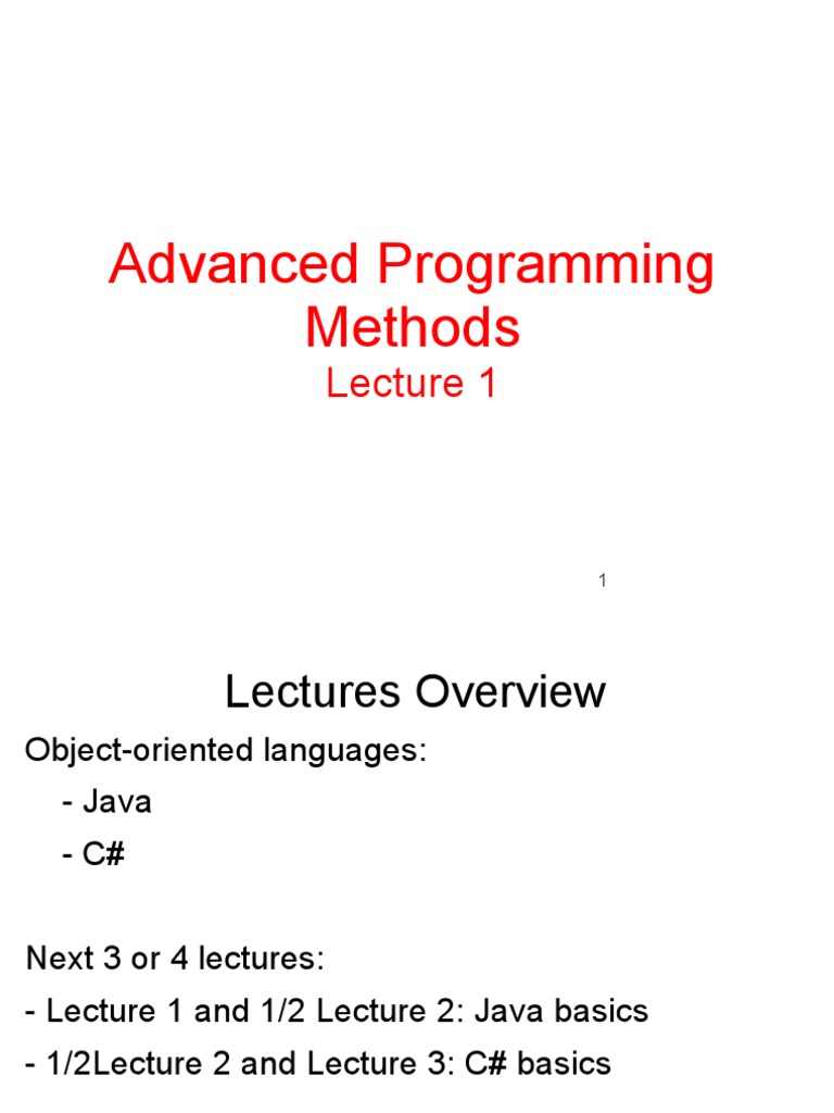 Lecture1 Intro Java Part1 Pdf Constructor Object Oriented 0700