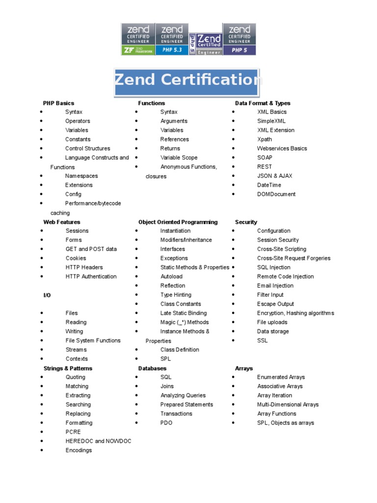 Zend PHP Certification Guide | PDF | Php | Data Management