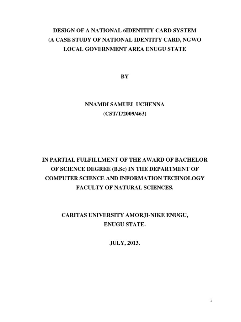 National ID Card System Design Overview | PDF | Identity Document ...
