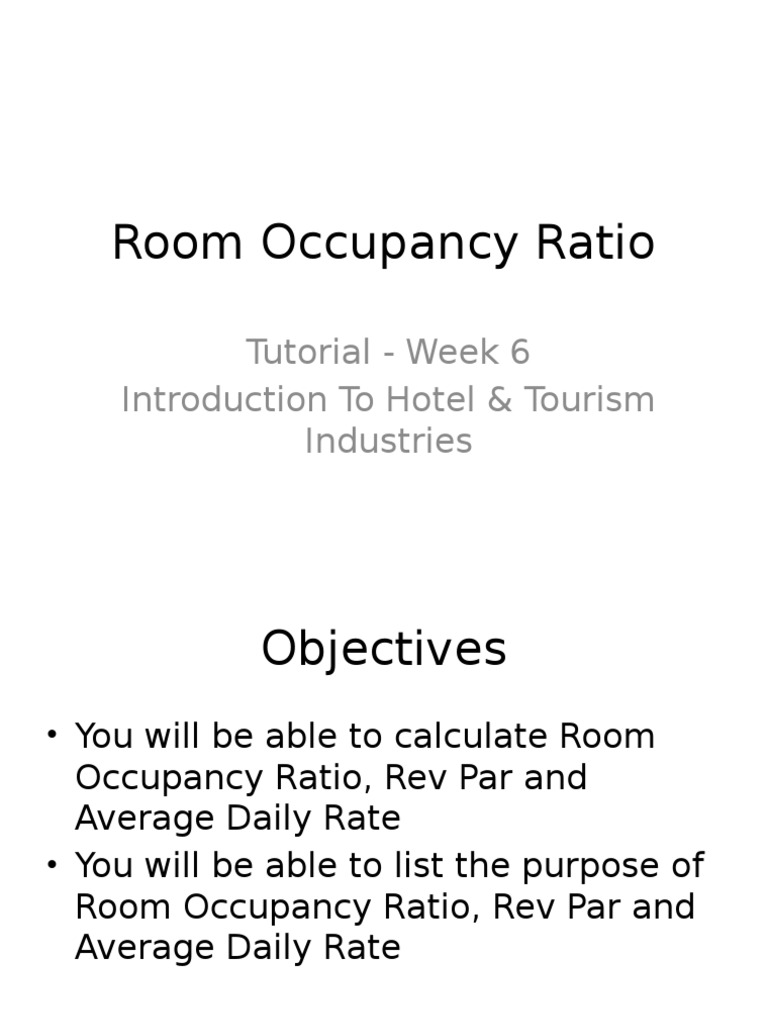 Room Occupancy Ratio | Business | Economies