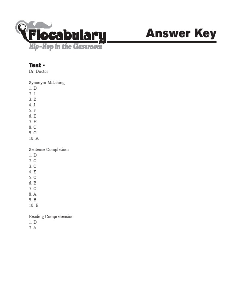 Unit 10 - Dr. Doctor - Key | PDF