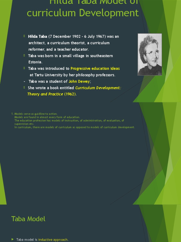 Hilda Taba Model of curriculum Development.pptx | Curriculum | Cognition