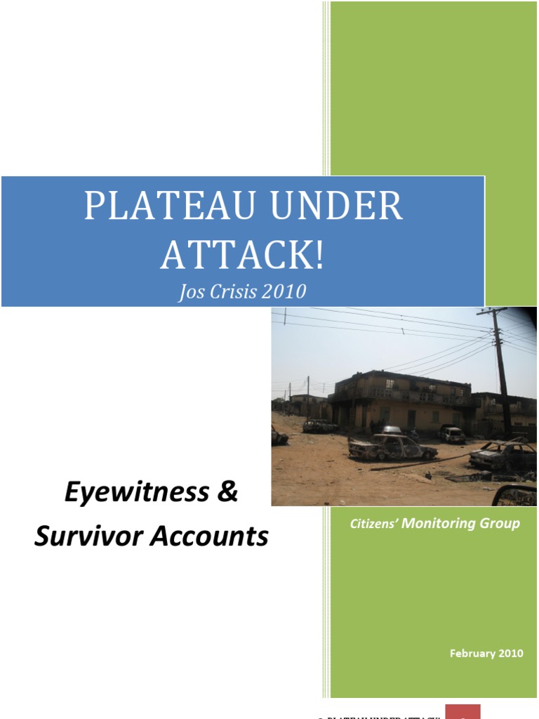 Plateau Under Attack-Jos Crisis 2010 | PDF