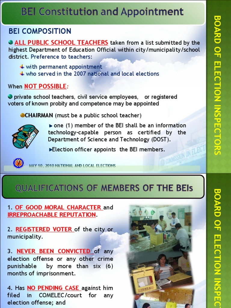 General Instructions (BEI) | PDF | Polling Place | Voting