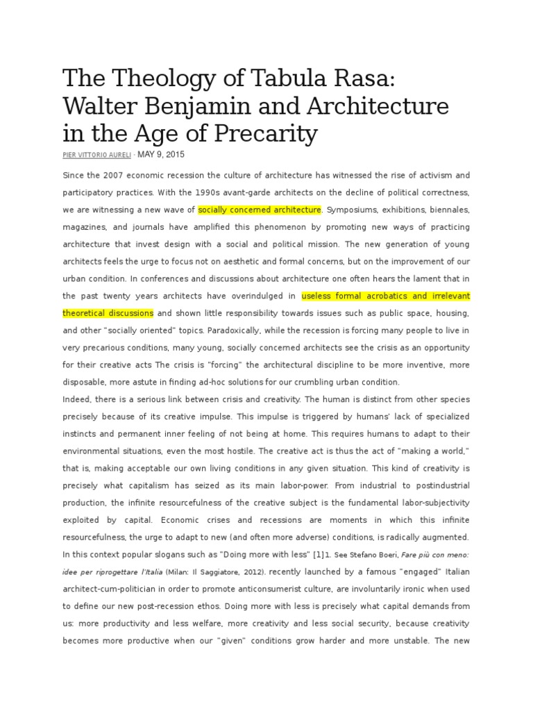 Walter Benjamin: Architecture & Crisis | PDF | Messiah | Salvation