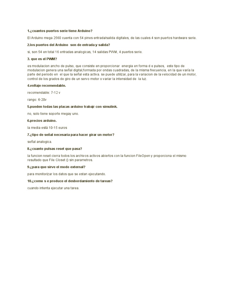 10 Preguntas Sobre Arduino | PDF | Informática