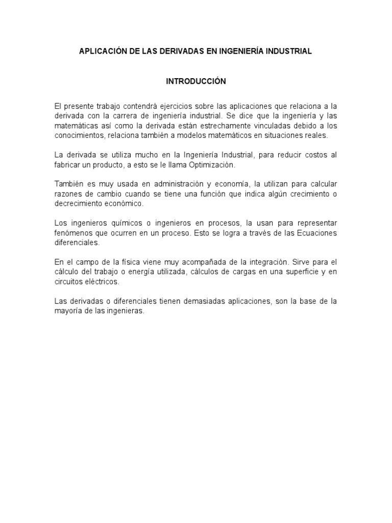 Aplicacion de La Derivada | PDF | Derivado | Máximos y mínimos