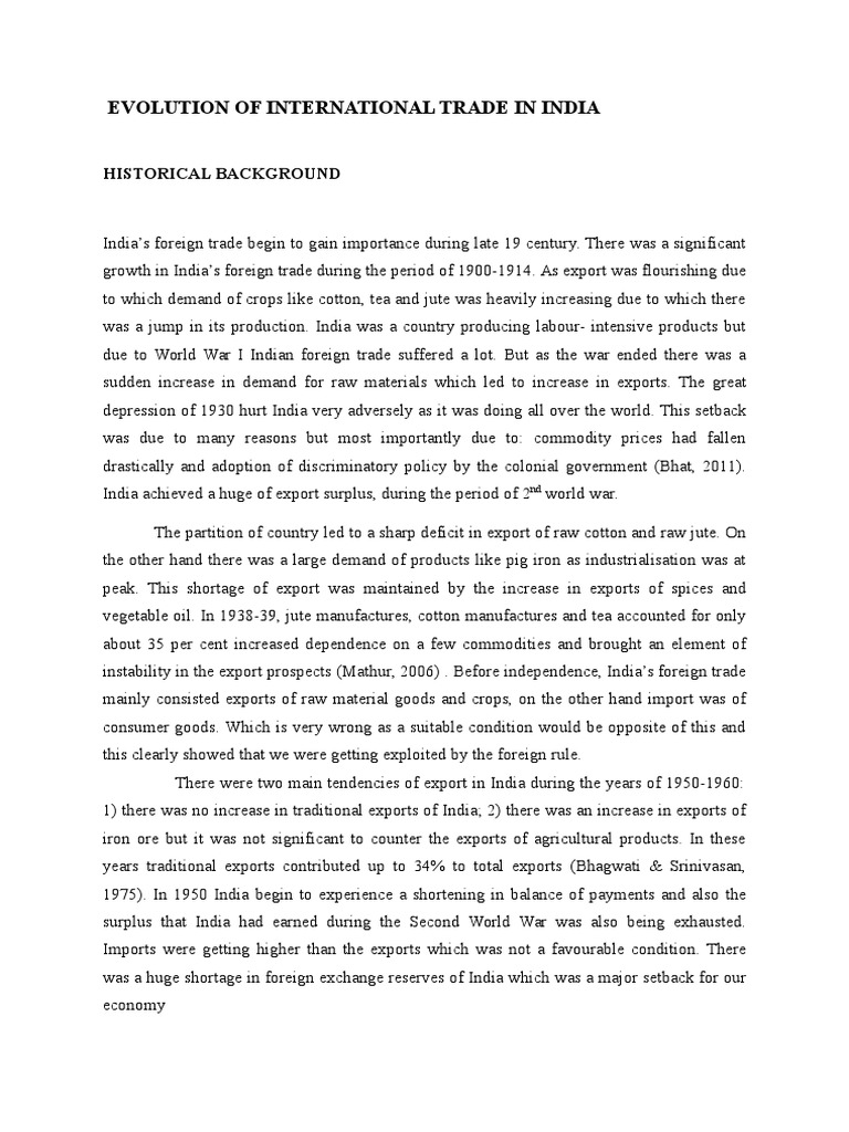 Evolution of India's International Trade | PDF | Exports | Trade