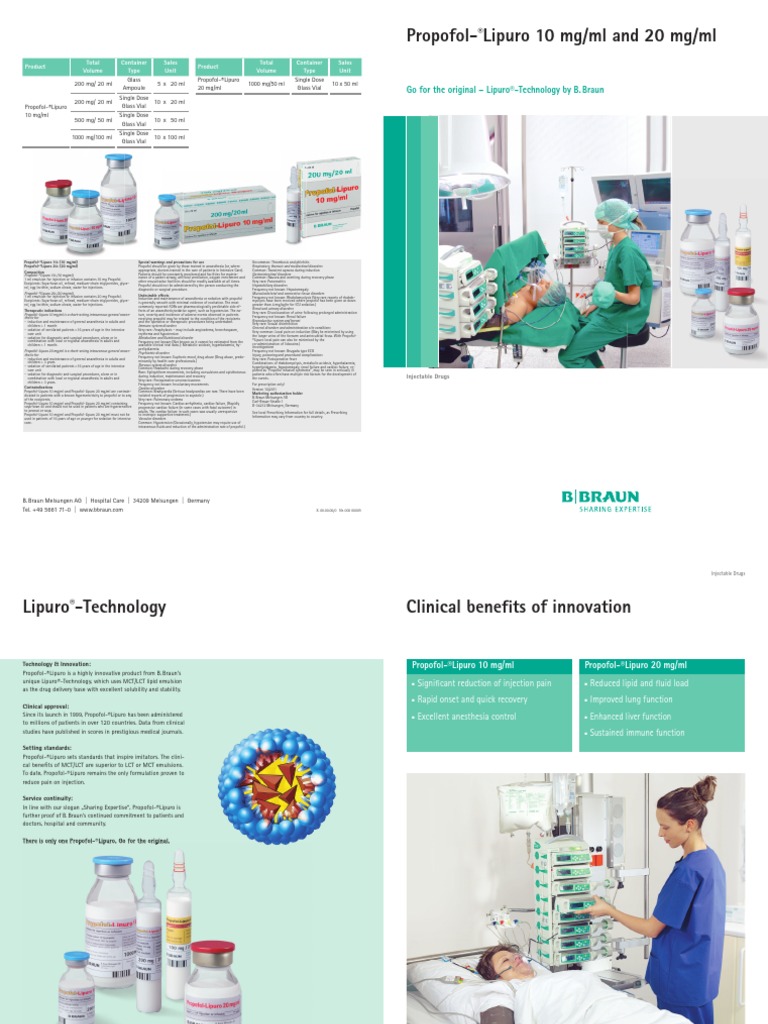 Propofol 1 2 Brochure | PDF | Anesthesia | Adverse Effect