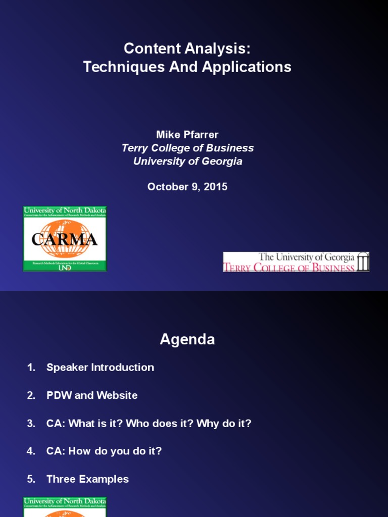 CARMA Webcast: Content Analysis Techniques and Applications | PDF ...