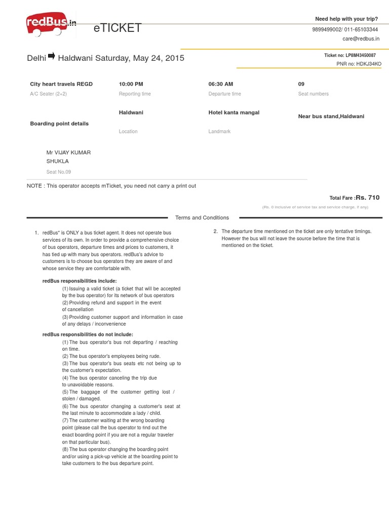 Volvo Vijay Word | PDF | Ticket (Admission) | Bus