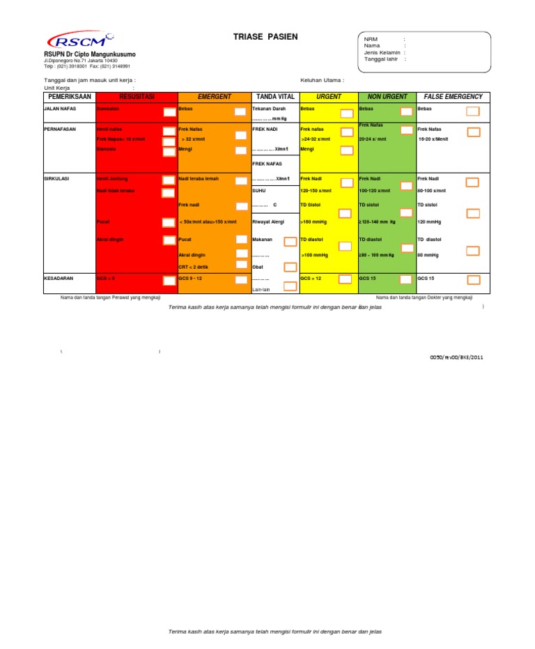 Form Triage Gadar | PDF
