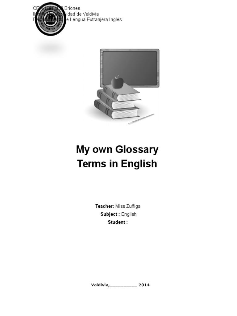 English Vocabulary Glossary Template | PDF