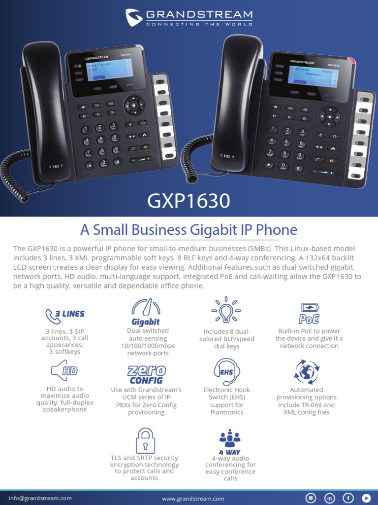 Gxp1630 English Datasheet | PDF | Session Initiation Protocol ...