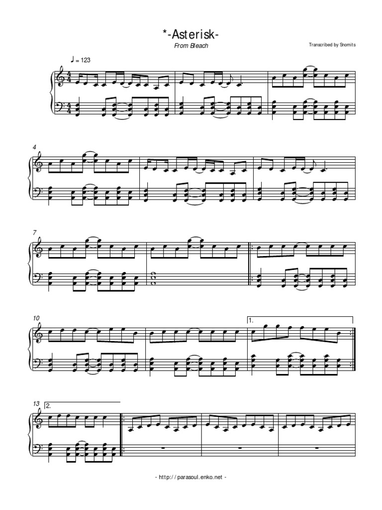 Bleach-Asterisk Sheet Music | PDF