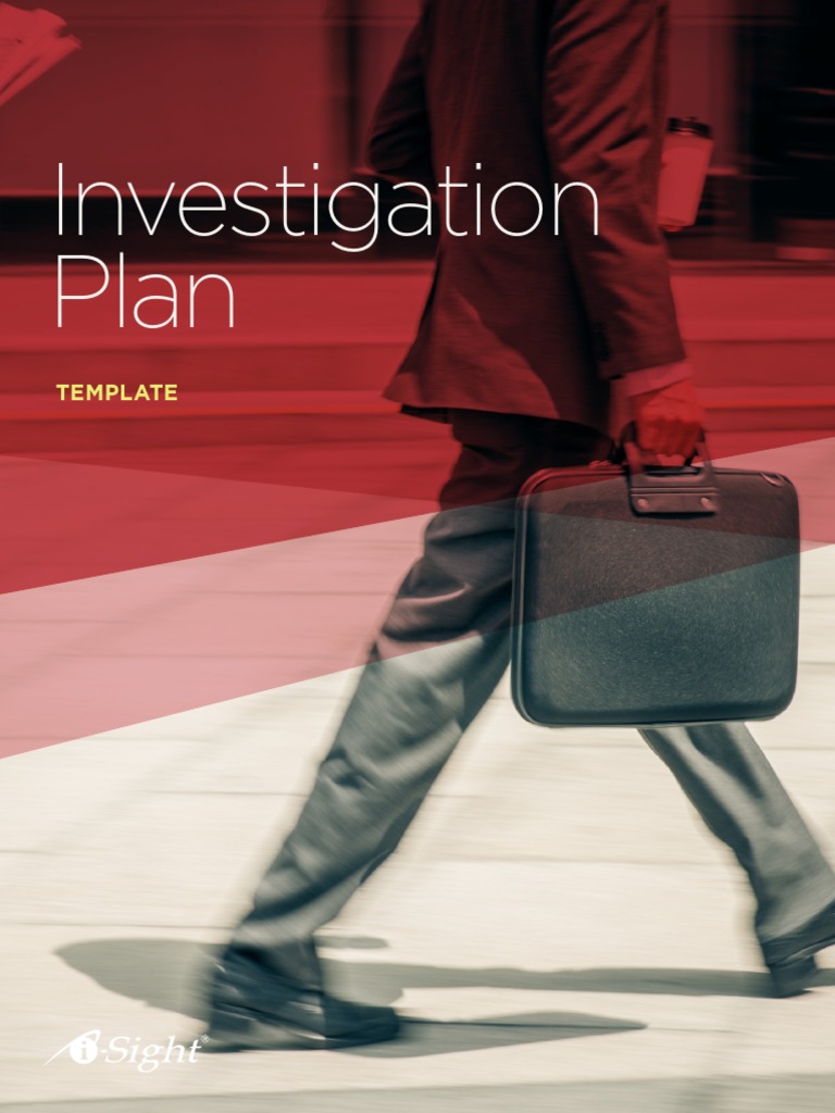 Investigation Plan Template | Employment | Government Information