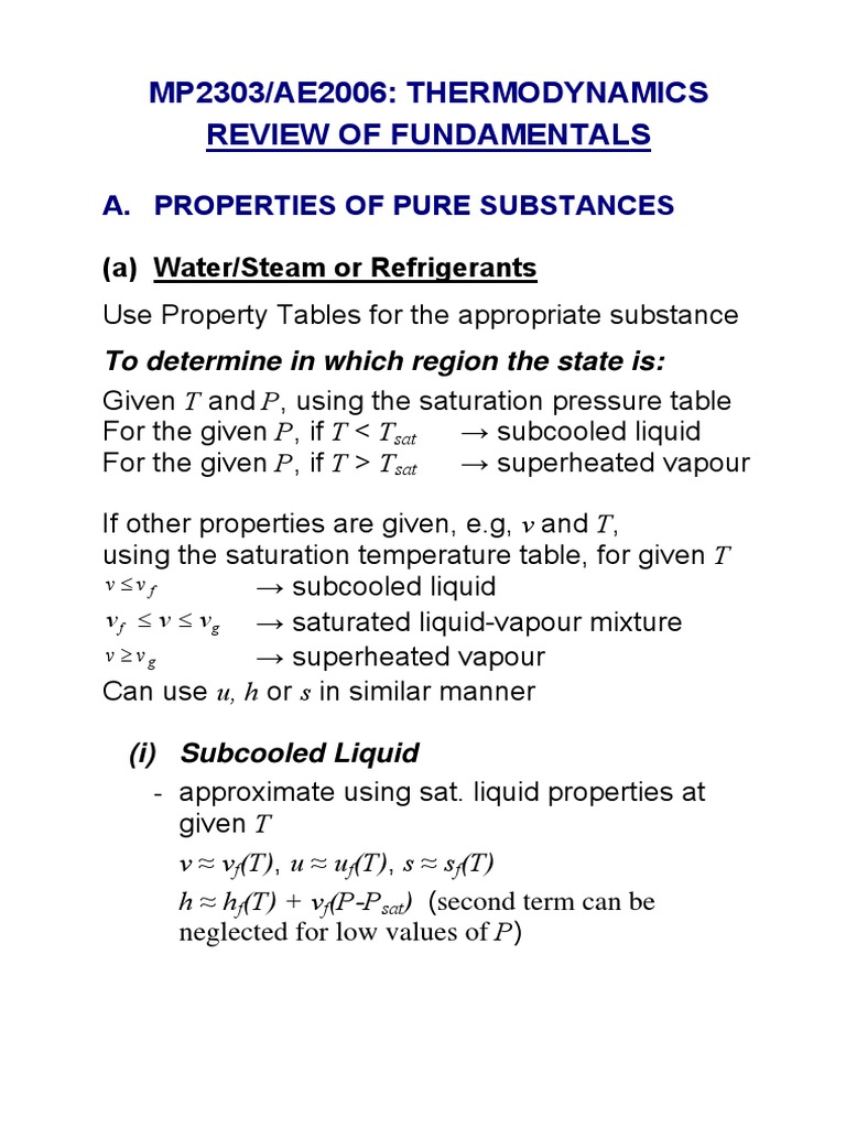 Thermodynamics Summary Notes | PDF | Heat | Entropy
