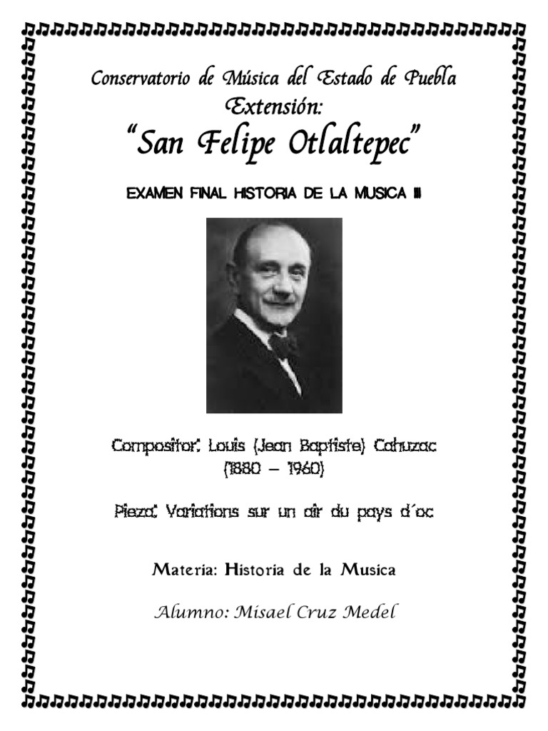 Louis Cahuzac: Variaciones Musicales | PDF