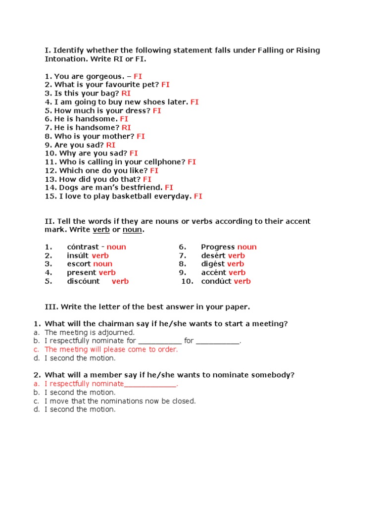 Rising Intonation Test | PDF | Onomastics | Morphology