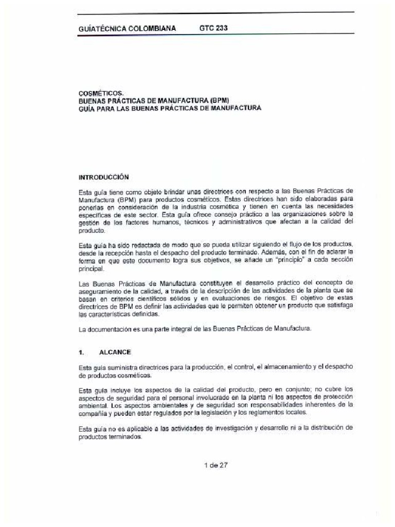 gtc-233 (Iso 22716) 0123456 | PDF