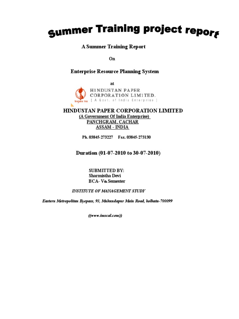 Training Report - ERP | PDF | Enterprise Resource Planning | Business ...