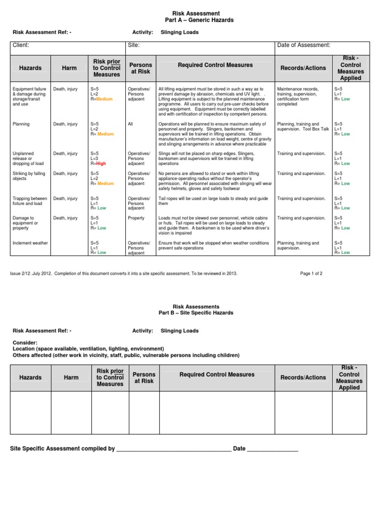 Slinging Loads | PDF | Safety | Risk Assessment