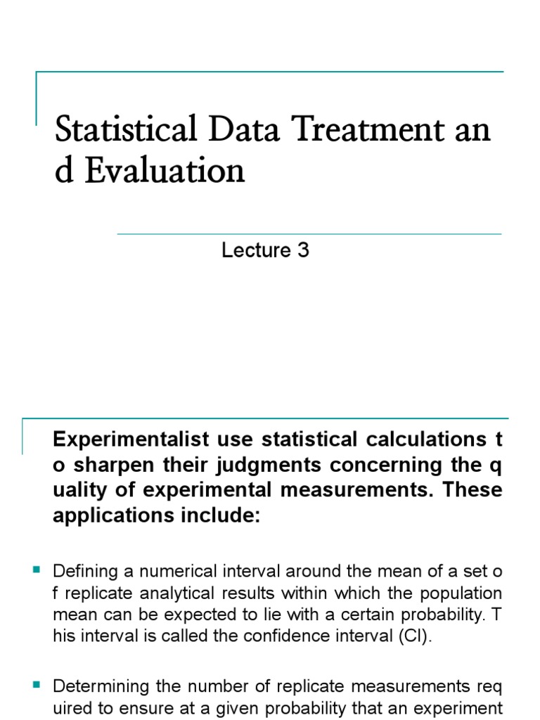 Lecture 3 2014 Statistical Data Treatment And Evaluation Download
