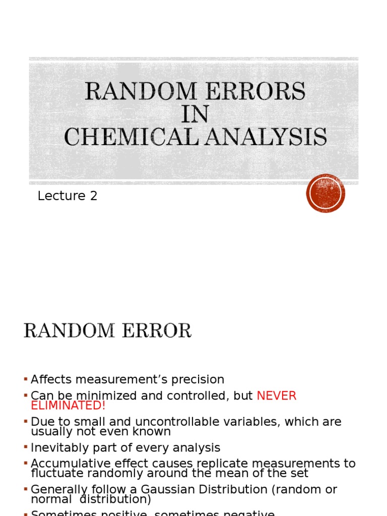 Understanding Random Errors in Chemistry | PDF | Normal Distribution ...