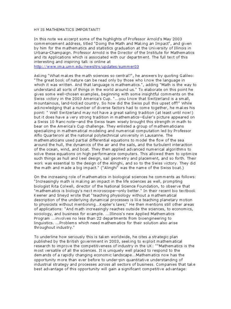 Why Is Mathematics Important | Download Free PDF | Plato | Teaching ...