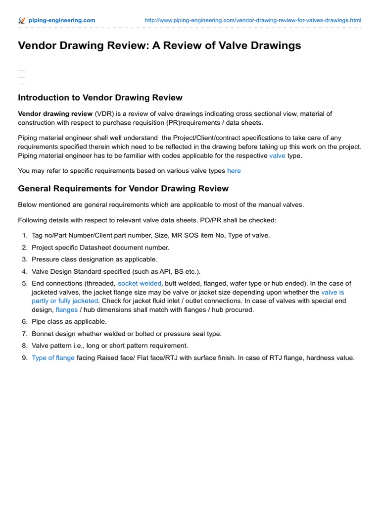 Valve Drawing Review Guide | PDF | Valve | Pipe (Fluid Conveyance)