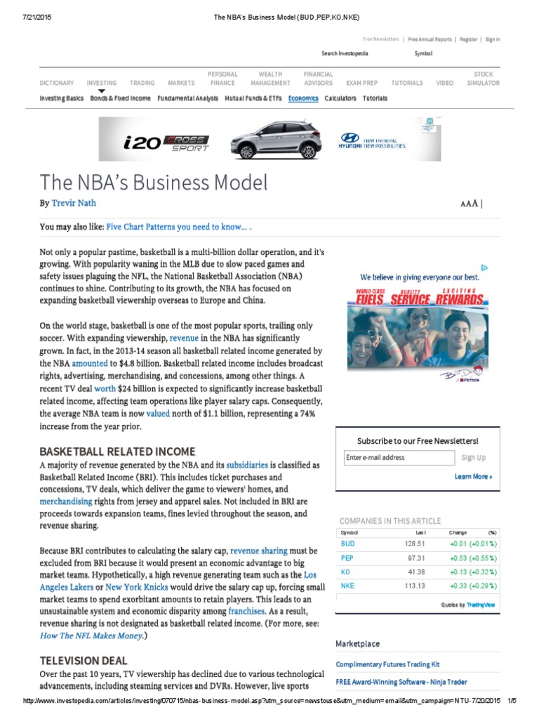 The NBA's Business Model | PDF | Nike | Revenue