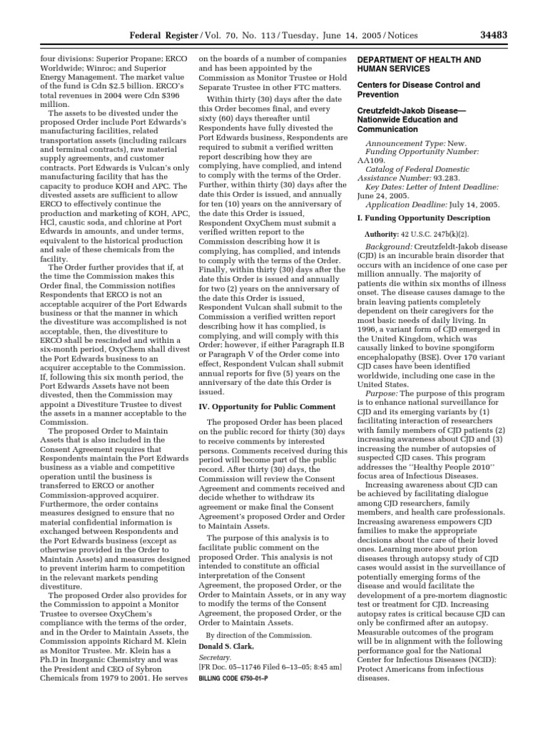 Notice: Grants and Cooperative Agreements Availability, Etc ...