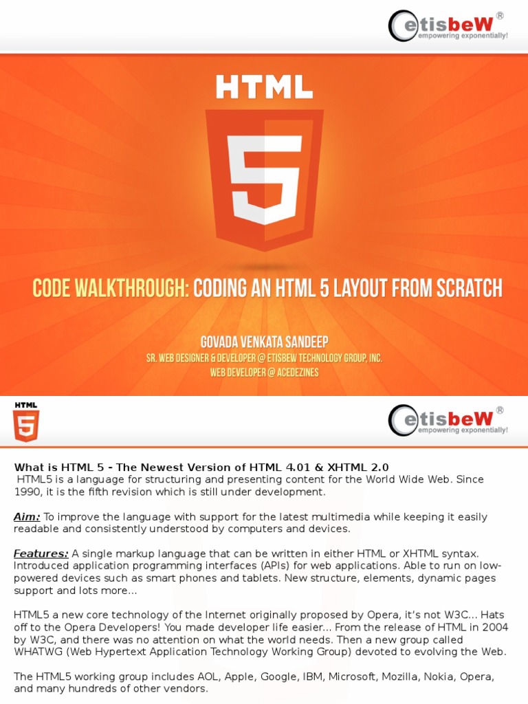 All About HTML5 & CSS3, History & Advantages | PDF | Html5 | Html