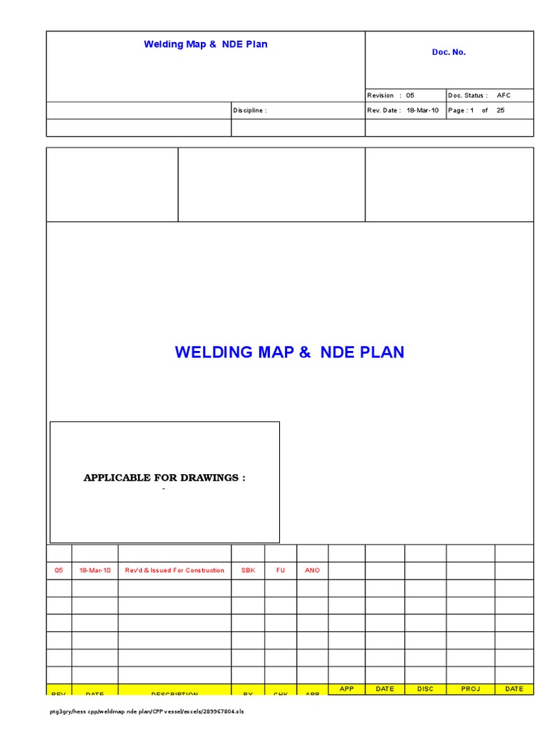 Weld Map & NDE extent of Pressure Vessel | Gas Technologies | Engineering