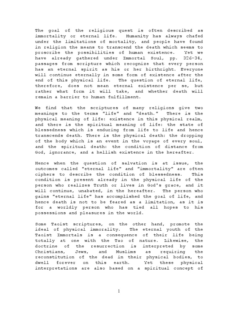 Eternal Life vs. Life Eternal Explained | PDF | Eternal Life ...