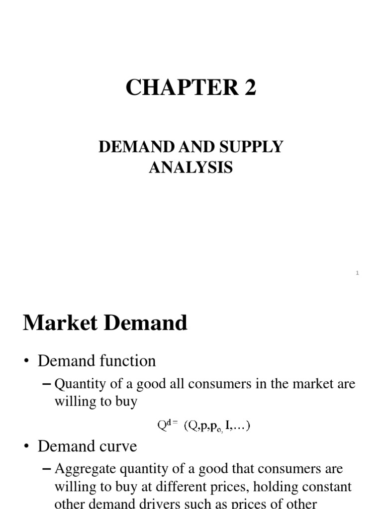 Chapter 2 Demand and Supply Analysis | PDF | Supply (Economics) | Demand