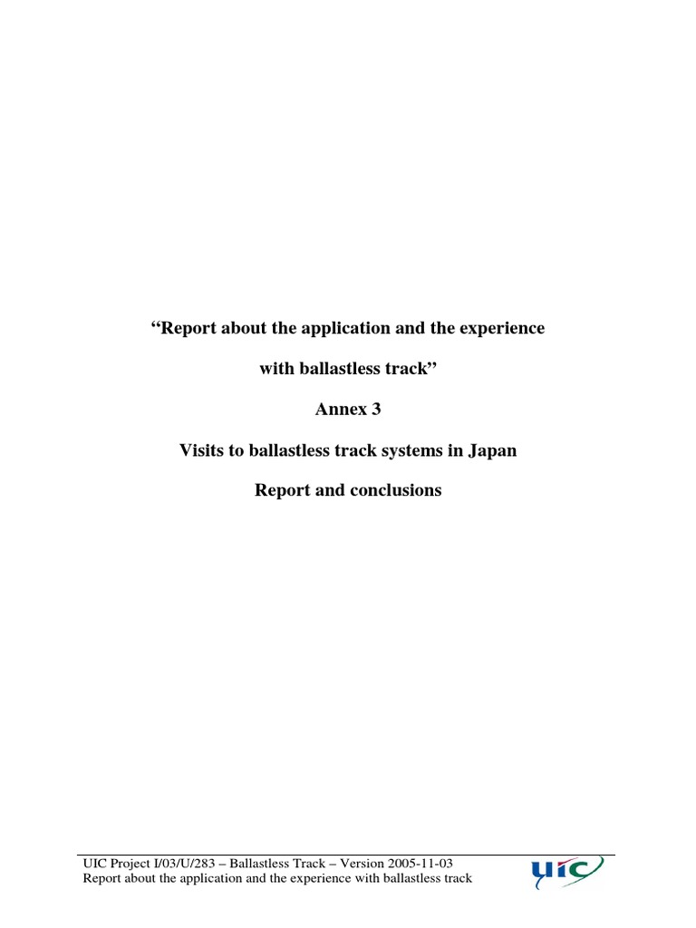 Japan Report - UIC | PDF | Track (Rail Transport) | Rail Transport