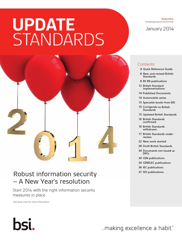 BSI Update Standards January 2014 | Technology | Engineering