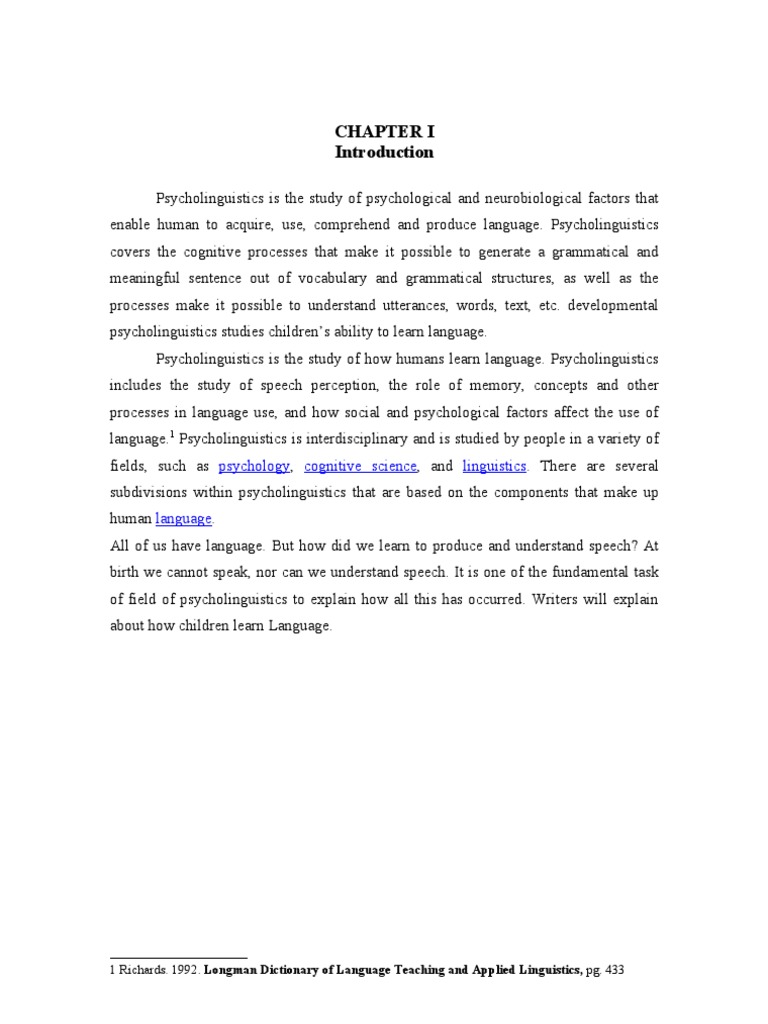 Psychology Cognitive Science Linguistics | PDF