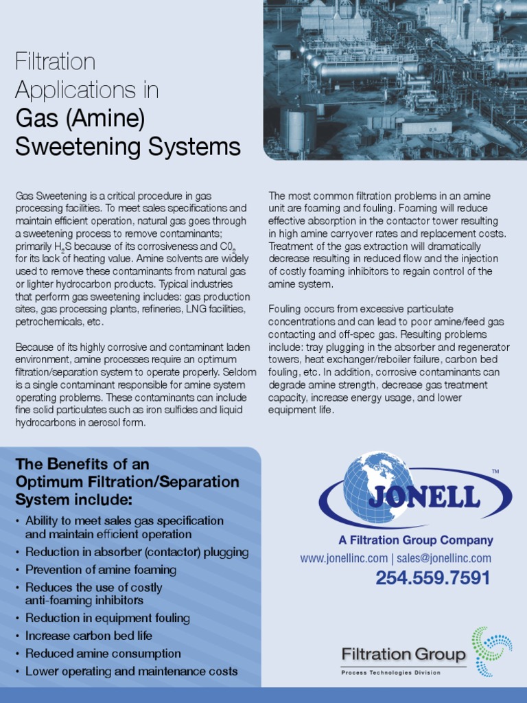 Gas (Amine) Sweetening Process - Jonell Filtration Applications ...