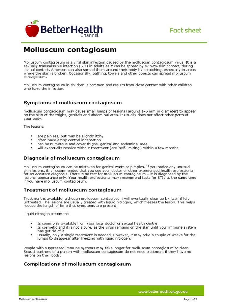 Molluscum Contagiosum | PDF | Medical Specialties | Clinical Medicine